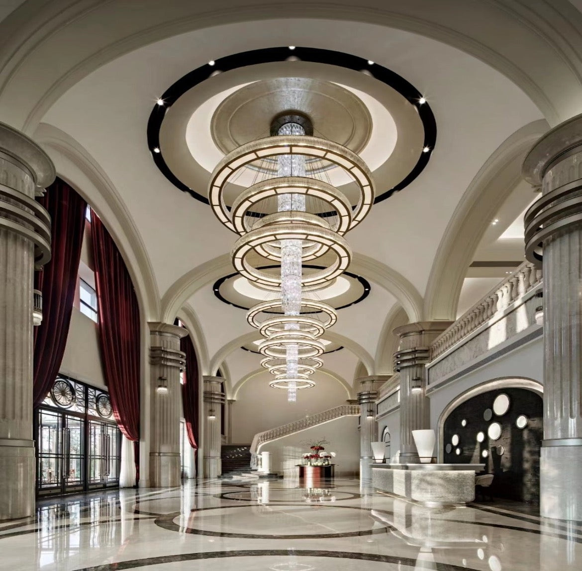 Modern Commercial Column Ring Lighting for Any Business