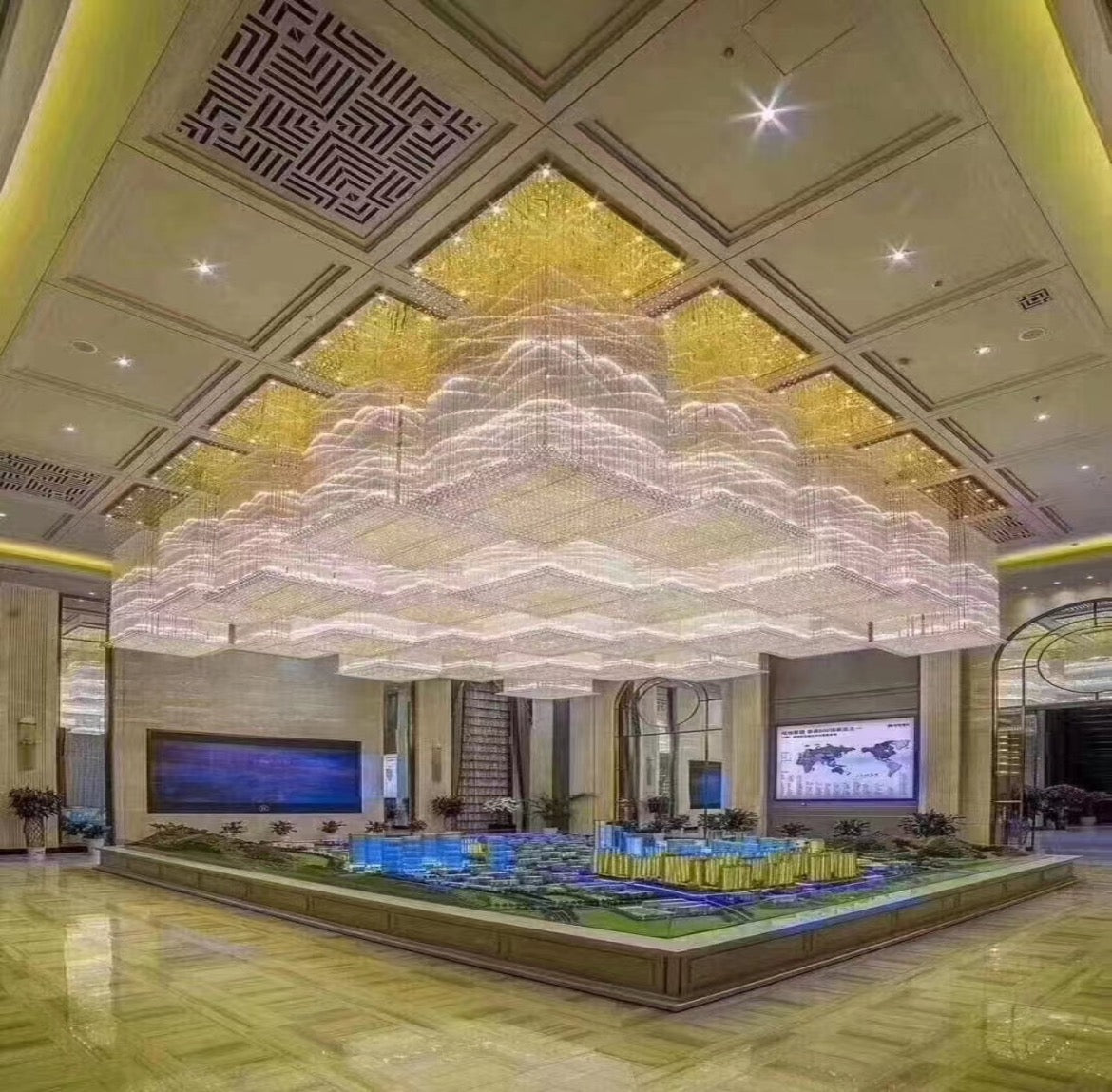 Commercial Crystal Block Lighting for Stylish Businesses