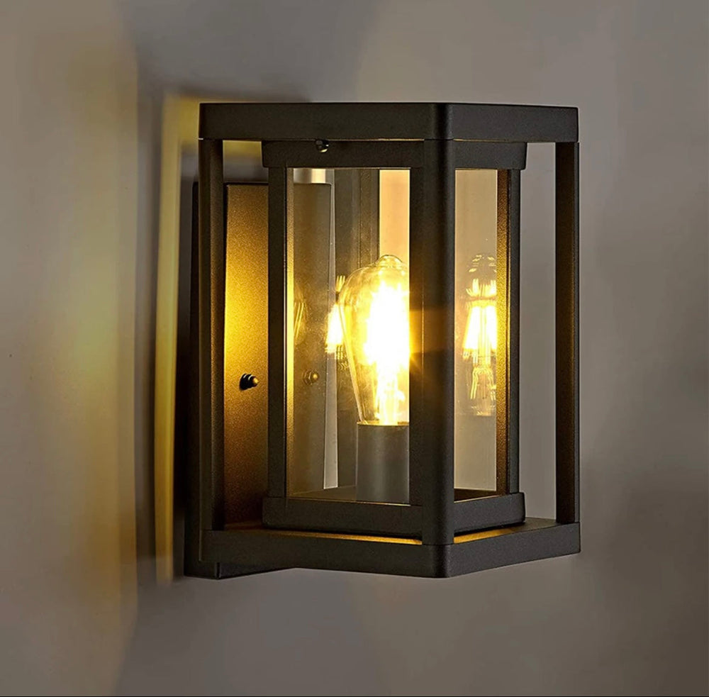 Outdoor Square Retro Wall Light - Modern Garden Lighting