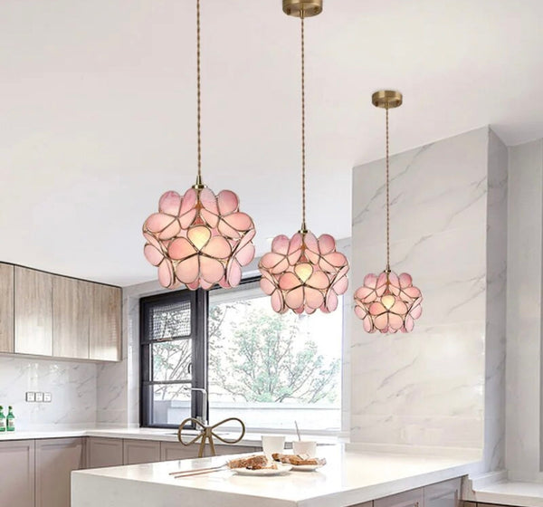 Stained Glass Flower Pendant Lights - Elegant Lighting