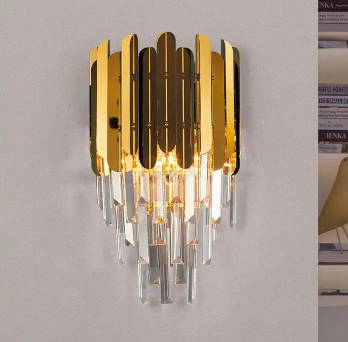 Gold and Crystal Wall Light for Stunning Interiors