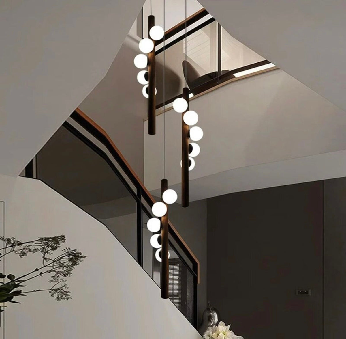 Hanging Spiral Ball Staircase Light - Modern Statement Lighting