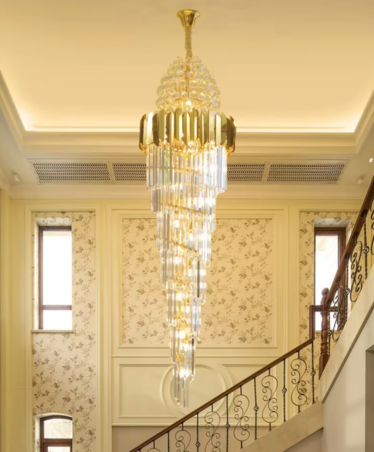Luxury Exquisite Cone Staircase Chandelier - Modern Lighting